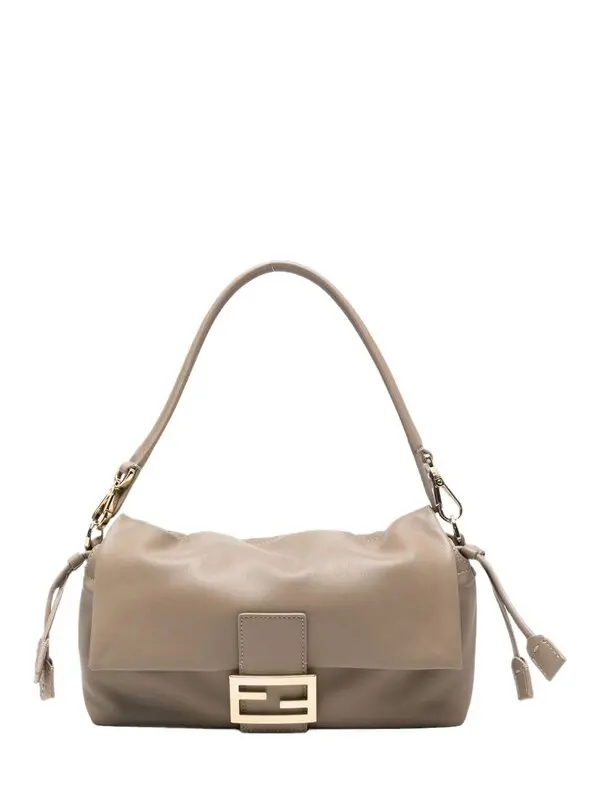 Fendi Baguette Medium Leather Handbag - Grey