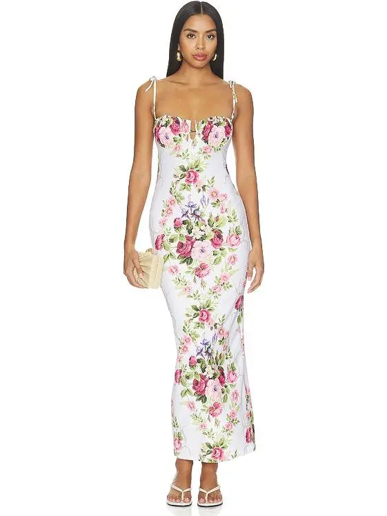 MONTCE Petal Long Slip Dress In . Also - White