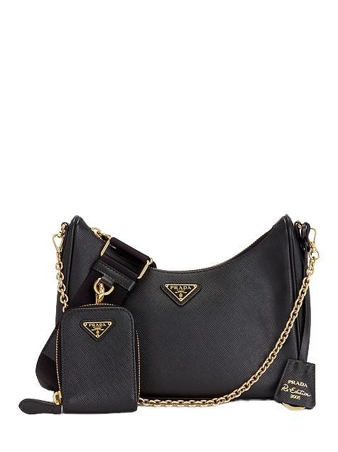 FWRD RENEW Prada Saffiano Re-edition 2005 Shoulder Bag - Black
