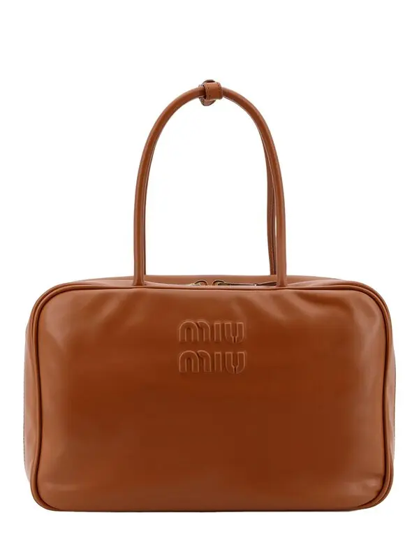Miu Miu Beau Softy Leather Handbag - Beige