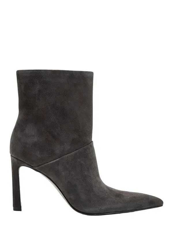 REISS Suede Pointed-toe Stiletto Ankle Boots - Grey