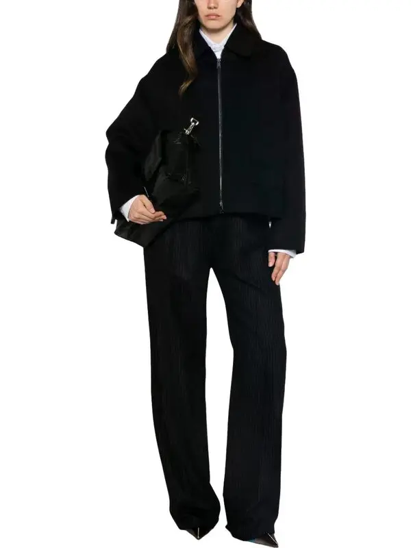 Fendi Zip-up Patch Pocket Jacket - Black