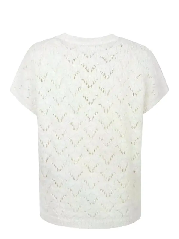 Fabiana Filippi Open-knit Sequin-embellished Top - White