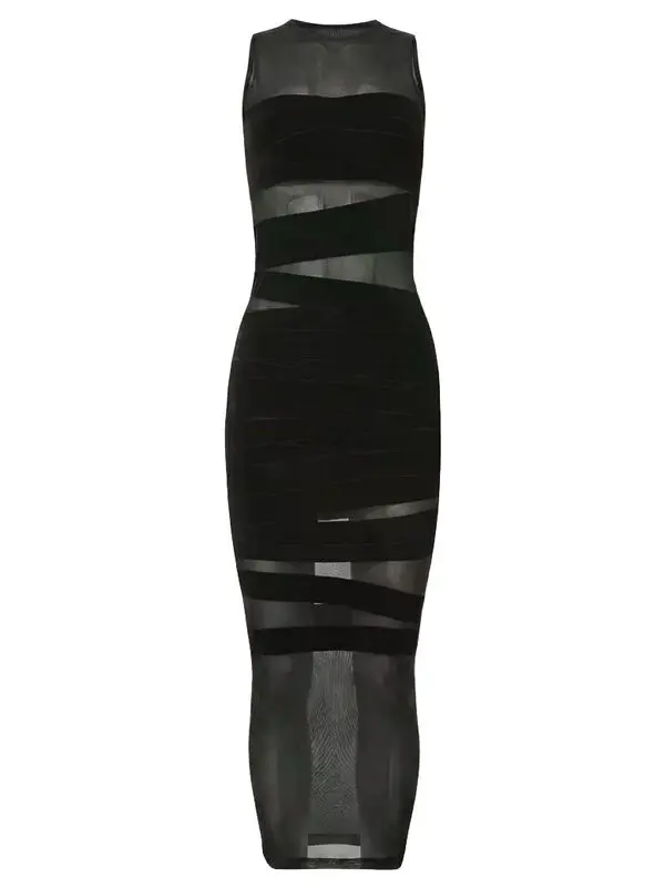 Wolford Sheer-opaque Sleeveless Midi Dress - Black