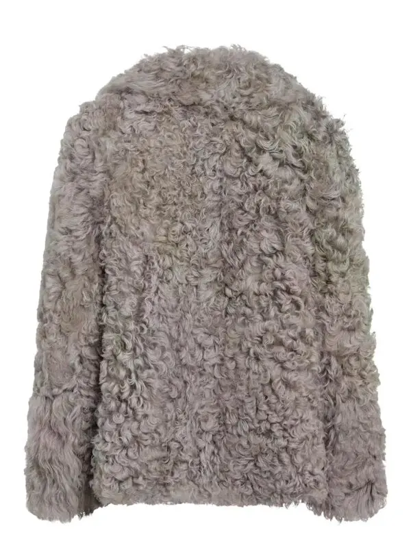 BLANCHA Shearling Double-breasted Jacket - Grey