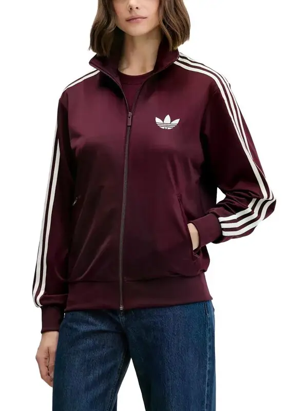 Adidas Logo-embroidered Side-stripe Jacket - Red