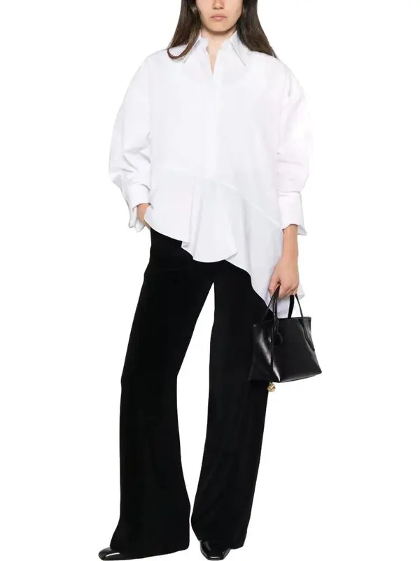CIRCOLO 1901 Wide-leg Velvet-effect Trousers - Black