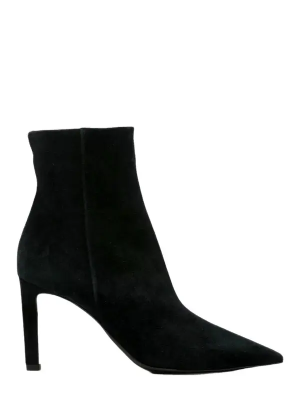 JIMMY CHOO Frankie Suede Pointed-toe Ankle Boots - Black