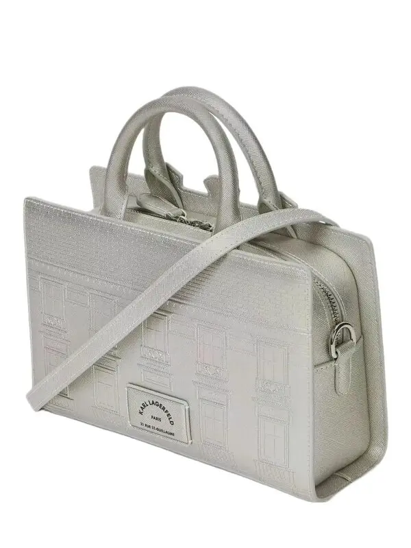 Karl Lagerfeld Rue St-guillaume Maison Satchel Bag - Silver
