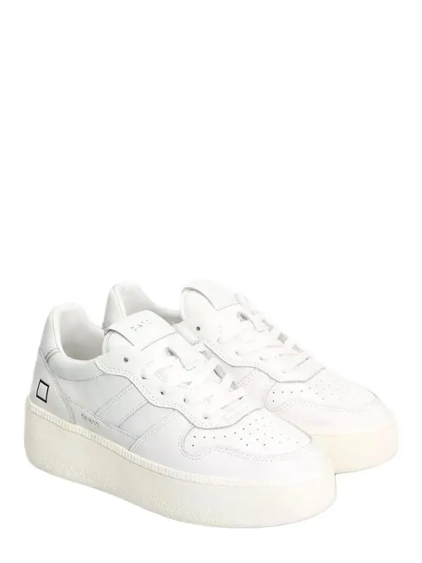 D.a.t.e. Court Platform Leather Sneakers - White
