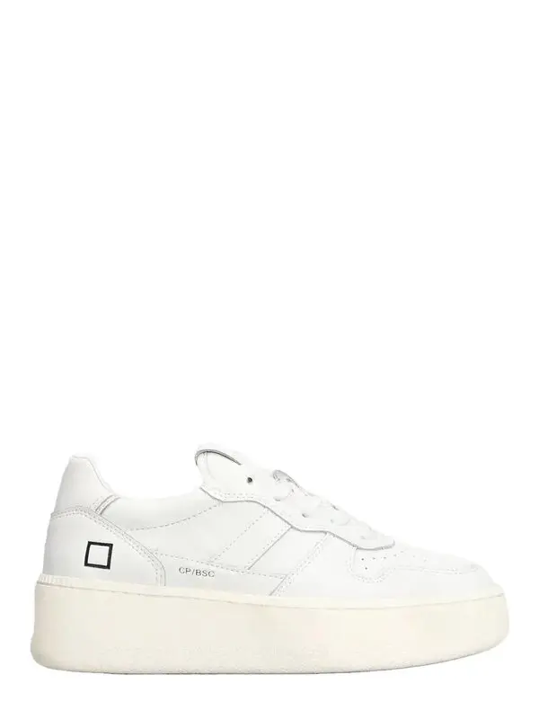 D.a.t.e. Court Platform Leather Sneakers - White