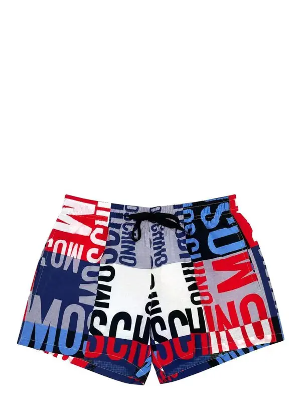 Moschino Print Drawstring Swim Shorts - White