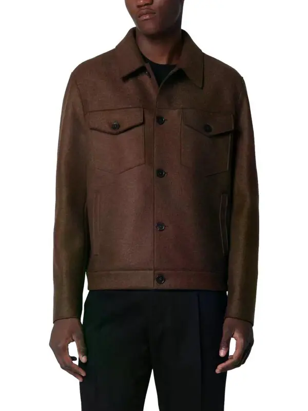 Harris Wharf London Virgin Wool Western Jacket - Brown