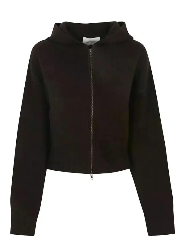 LISA YANG Zip-up Hooded Cardigan - Brown