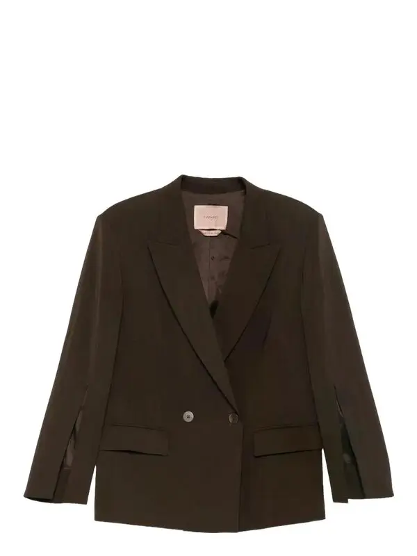 TWINSET Split-sleeve Double-breasted Blazer - Brown