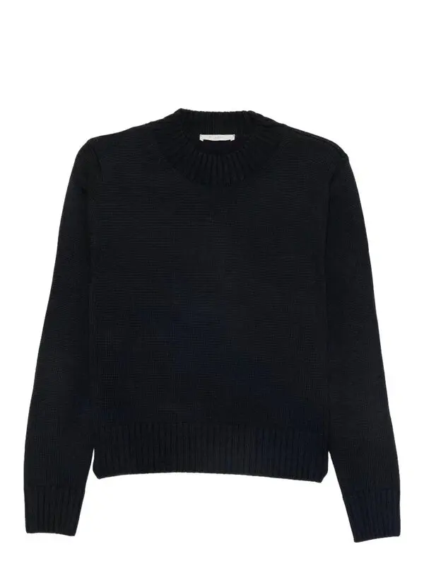 ZANONE Wool Crew Neck Ribbed Knit Sweater - Black