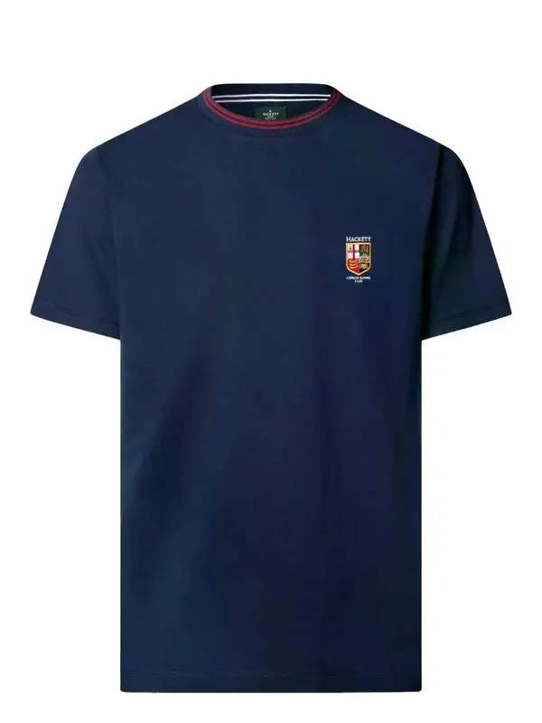 HACKETT  Embroidered-crest T-shirt - Blue