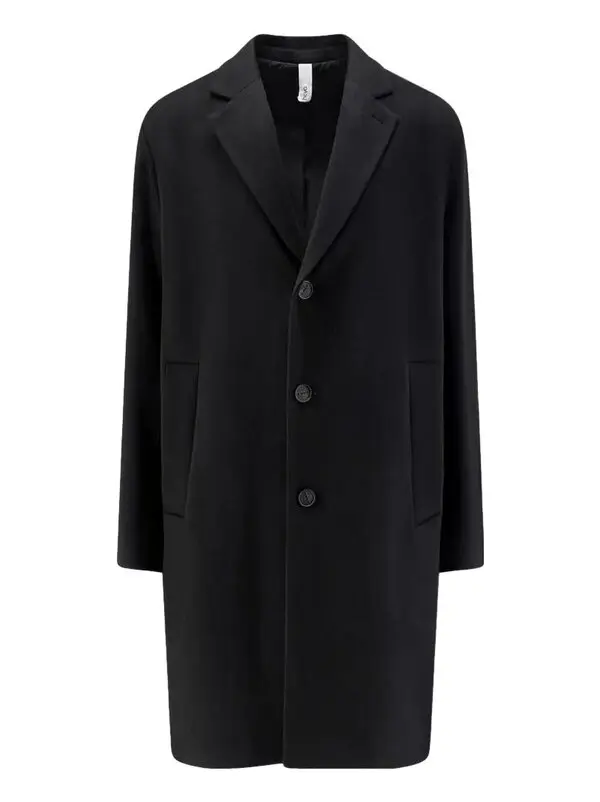 HEVO Cassano Single-breasted Notched-lapel Coat - Black