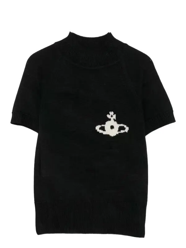 VIVIENNE WESTWOOD Intarsia-knit Orb Motif Turtleneck Sweater - Black