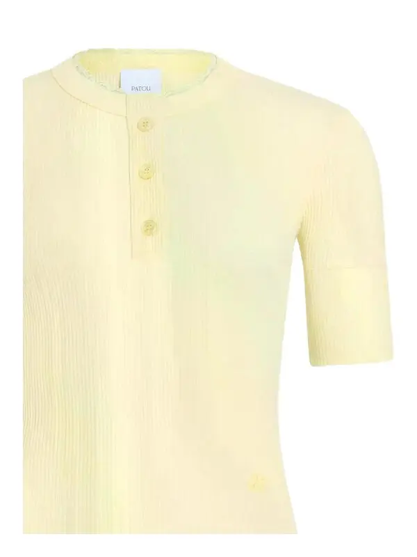 PATOU Buttoned Ribbed T-shirt - Yellow