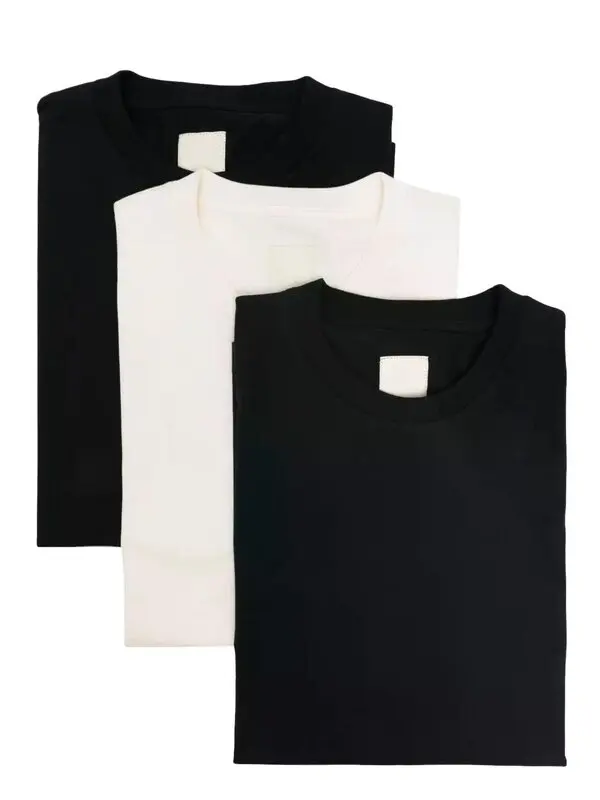 Emporio Armani Logo-patch Cotton T-shirts - Black