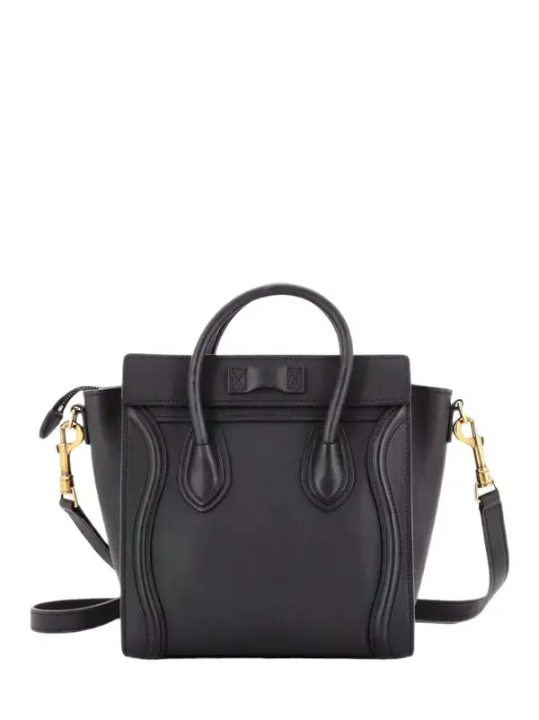 Celine Luggage Bag Smooth Leather Nano Crossbody Bag - Black