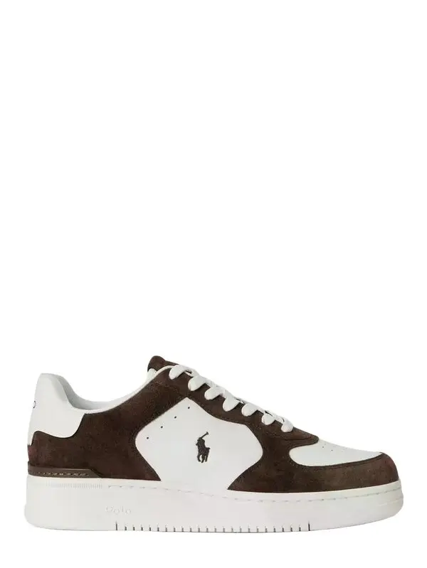 Polo Ralph Lauren Masters Court Leather & Suede Lace-up Sneakers - Brown