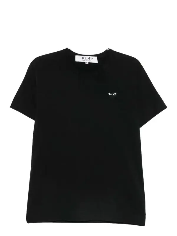 Play Comme Des Garcon Heart-patch T-shirt - Black