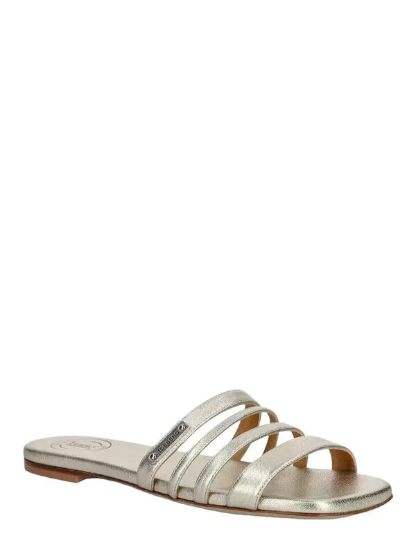 Iceberg Metallic Multi-strap Flat Sandals - Silver