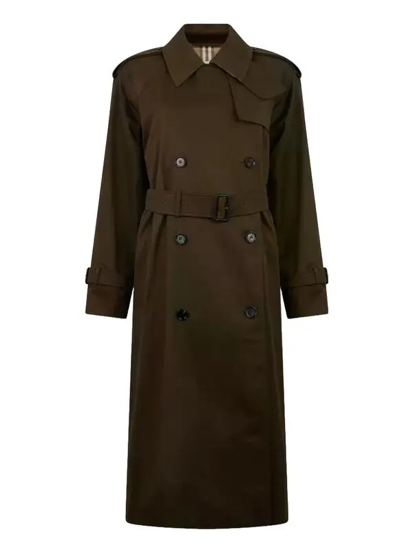 Burberry Double-breasted Belted Trench Coat - Brown