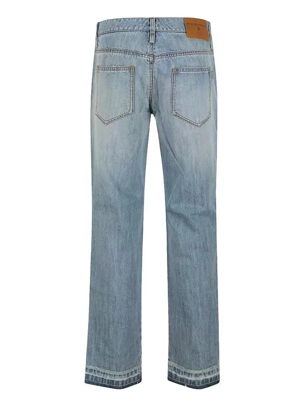 Ermanno Scervino Lace-trim Straight-leg Jeans - Blue