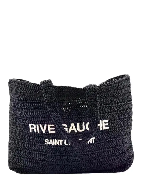 Saint Laurent Rive Gauche Supple Raffia Tote Bag - Black