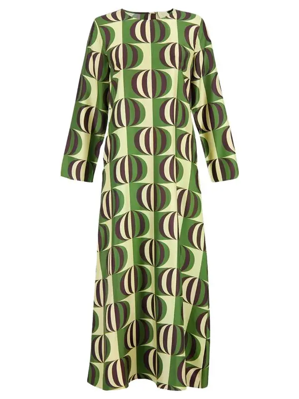PAULA Geometric-print Dress - Green