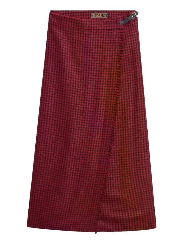 Woolrich Checked Wraparound Midi Skirt - Red