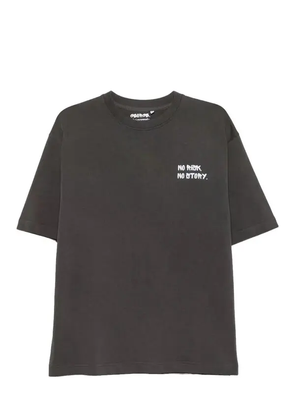 GEORGE. Slogan-print Drop-shoulder T-shirt - Grey