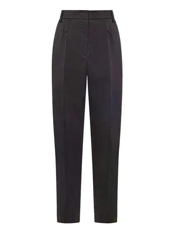 GENNY Pressed-crease Straight-leg Trousers - Black