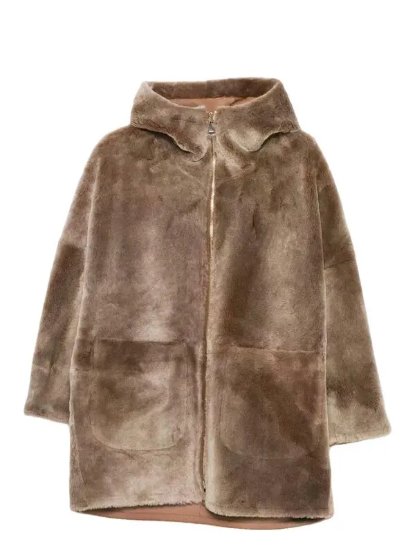 MANZONI 24 Hooded Coat - Brown