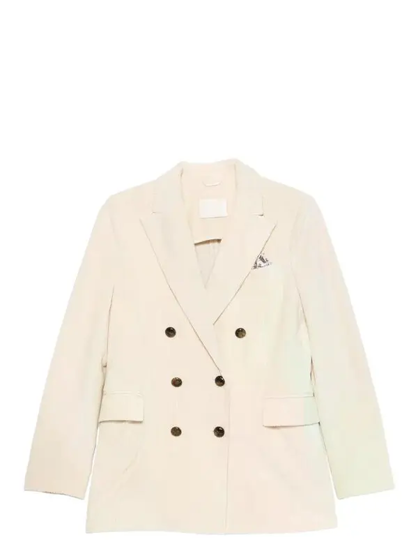CIRCOLO 1901 Double-breasted Corduroy Blazer - White