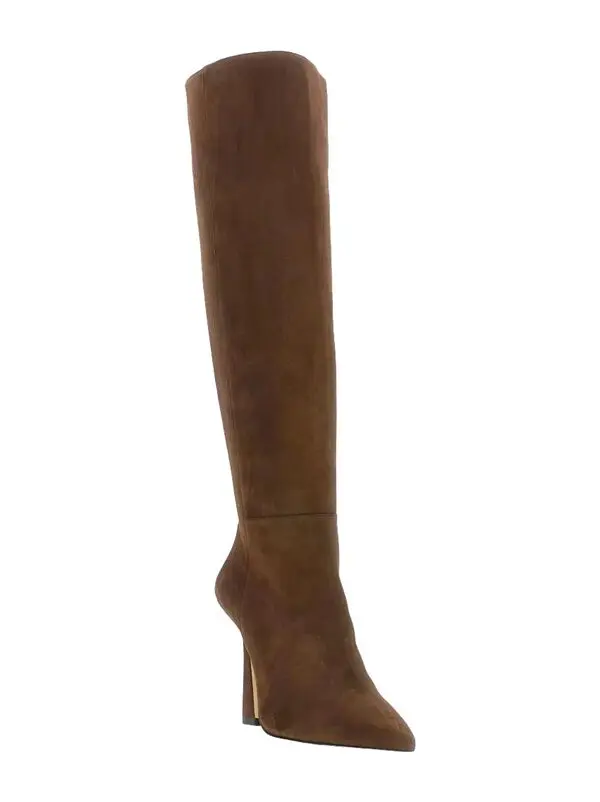 STUART WEITZMAN Pointed-toe Suede Knee-high Boots - Brown