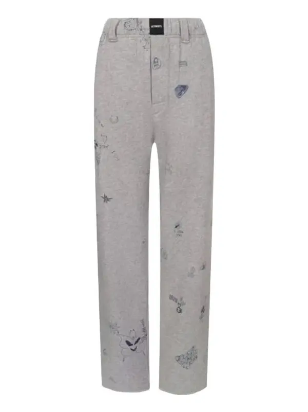 Vetements Scribble-print Trousers - Grey