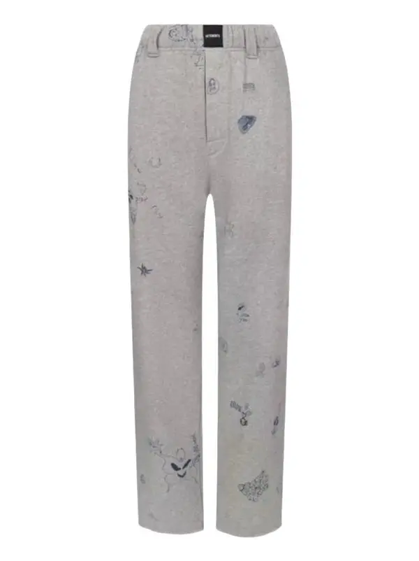 Vetements Scribble-print Trousers - Grey