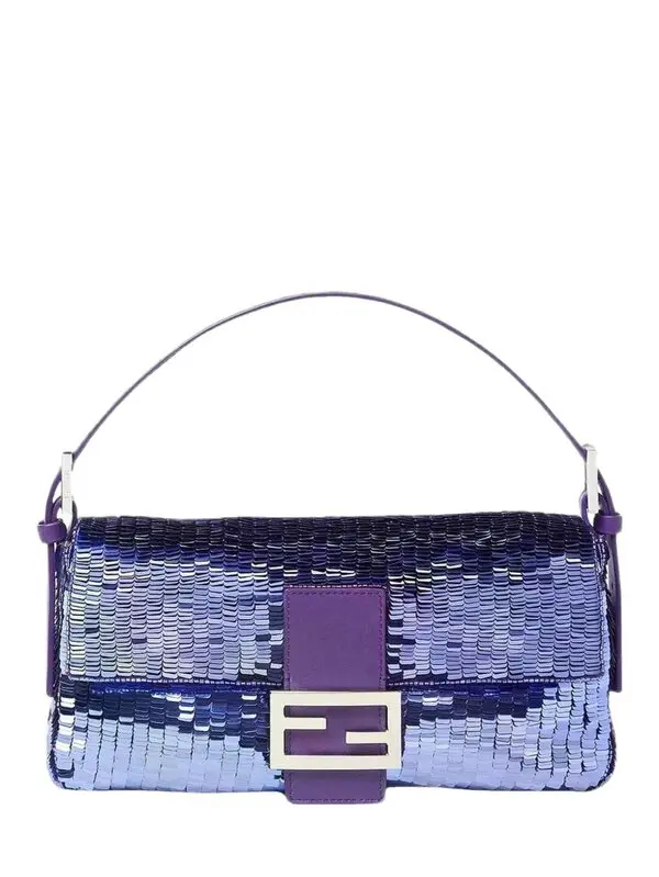 Fendi Baguette 26424 Sequinned Bag - Purple