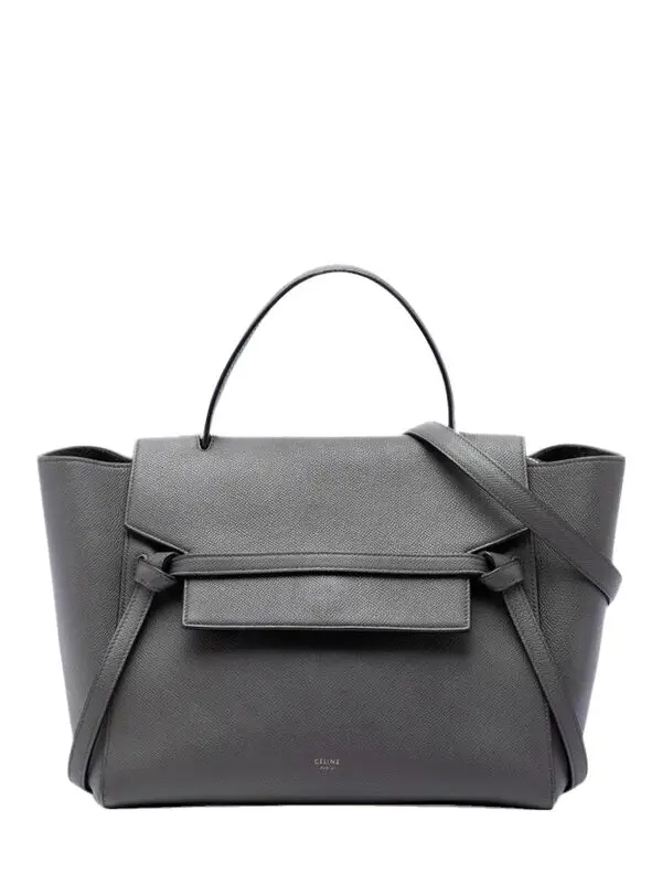 Celine 2017 Mini Grained Calfskin Belt Bag Satchel - Grey