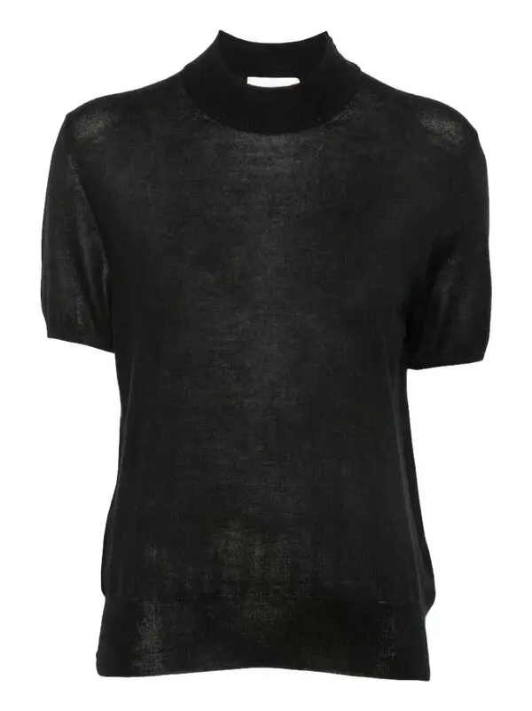ZANONE Short-sleeve Mock Neck Sweater - Black