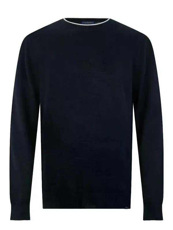 Paul & Shark Crew Neck Fine Knit Sweater - Blue