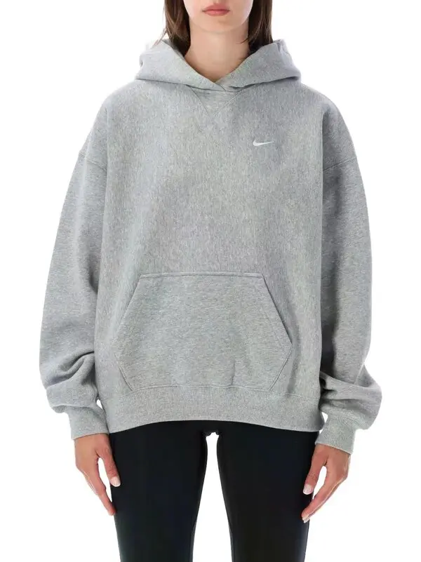 Nike Studio Logo Embroidered Hoodie - Grey