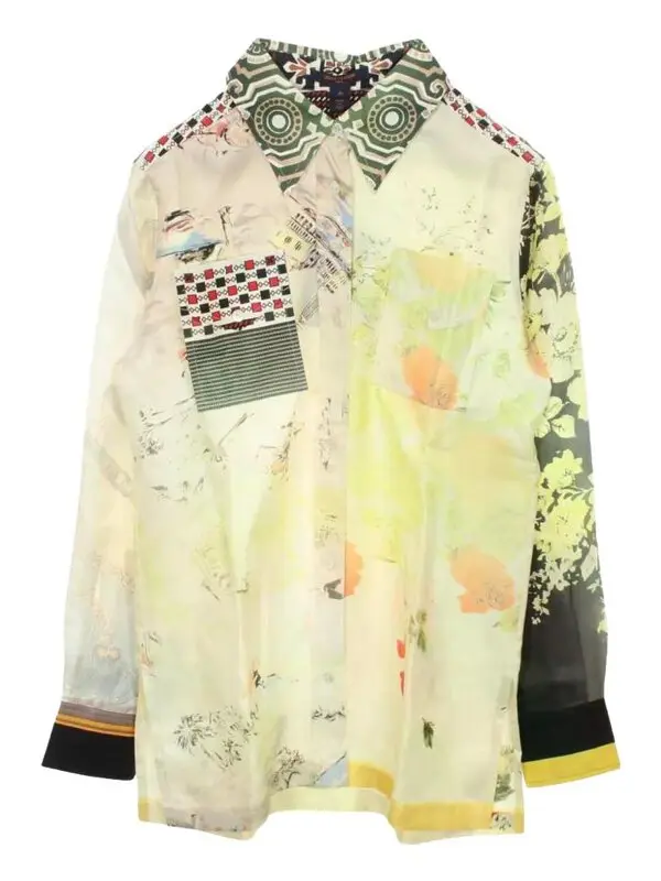 LOUIS VUITTON Graphic Print Silk Shirt - Yellow