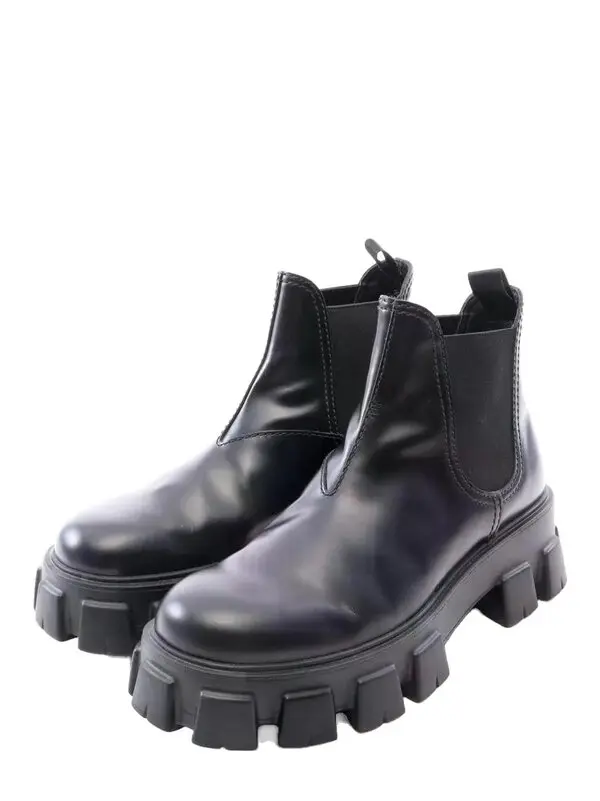 Prada Monolith Chelsea Boots - Black