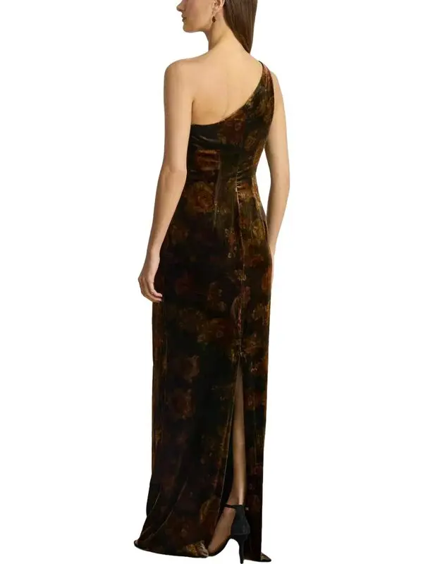 Ralph Lauren Floral-print One-shoulder Maxi Dress - Brown