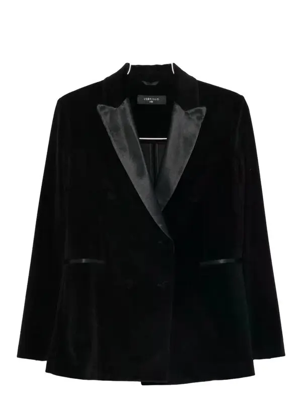 CIRCOLO 1901 Double-breasted Velvet Jacket - Black